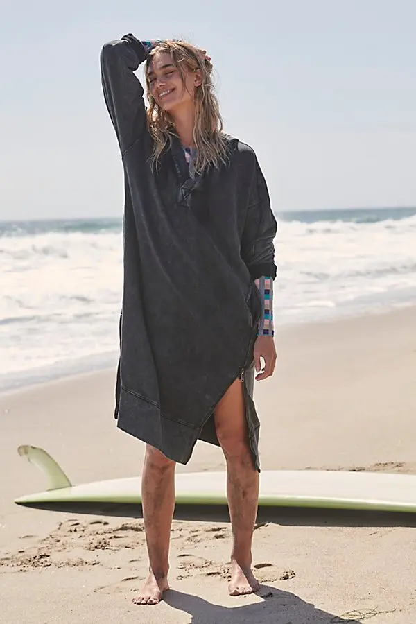 Free People Spur Of The Moment Solid Hoodie