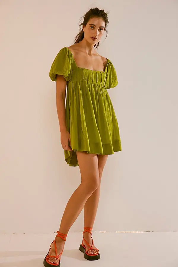 green emerald velvet dress Free People Hot Shot Mini Dress main image 1