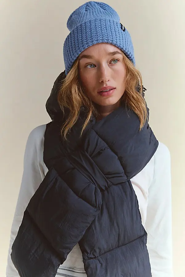 Free People Cool Down Beanie - Blue Ash