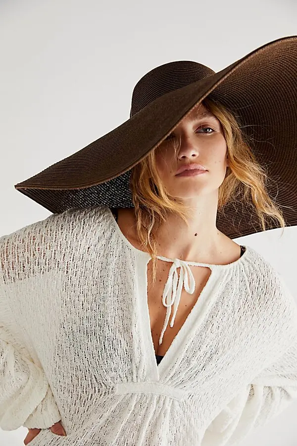 Free People Shady Character Packable Wide Brim Straw Hat