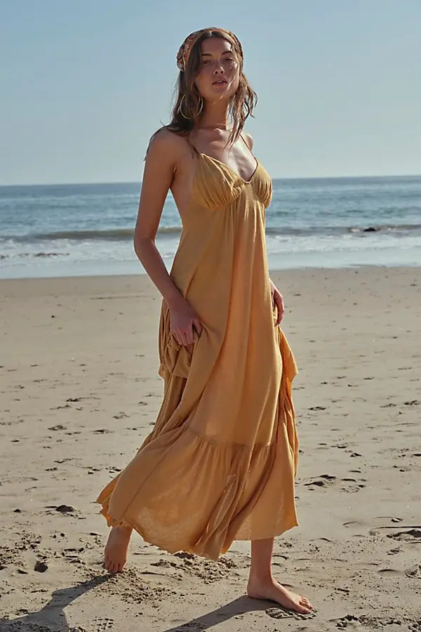 Free People Radiant Maxi Dress - Brown | Editorialist
