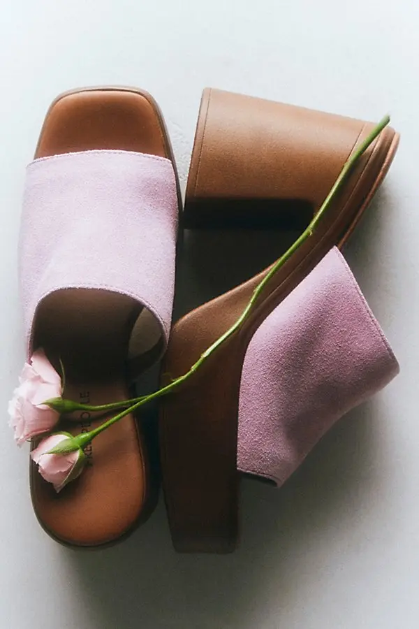 Free People Zoe Platform Sandals - Dusty Pink Suede
