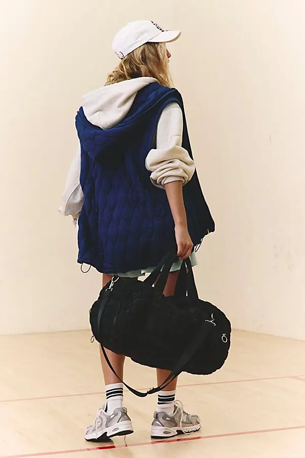 Free People Dream Big Quilted Vest - Black Grape