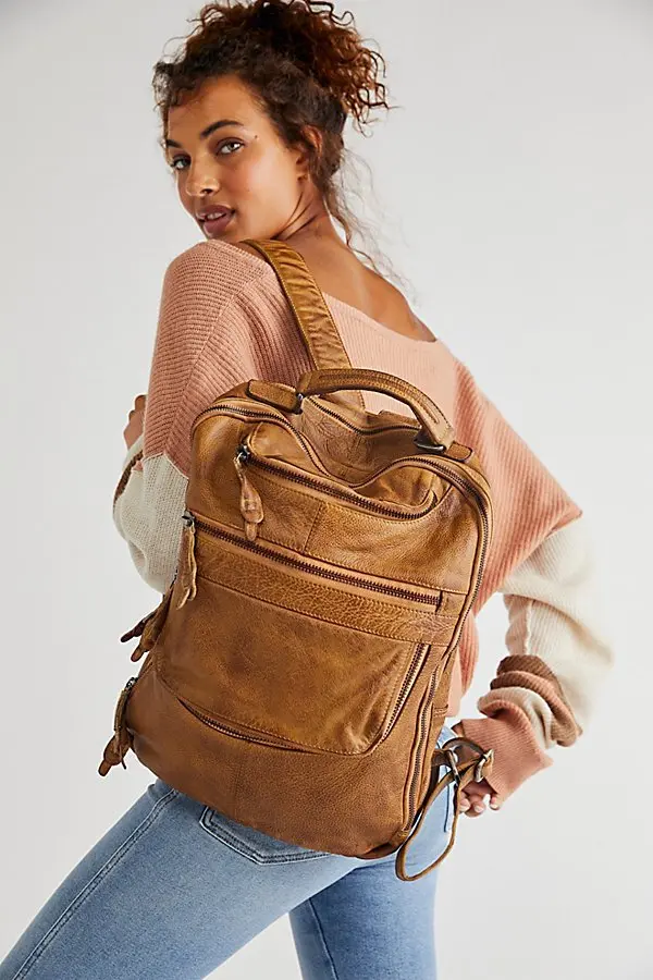 Free People East End Leather Backpack - Sand | Editorialist