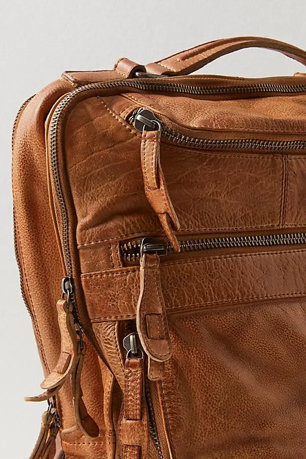 Free People Beige/Tan Two-Tone Leather Backpack Free People East End Leather Backpack - Sand | Editorialist main image 3