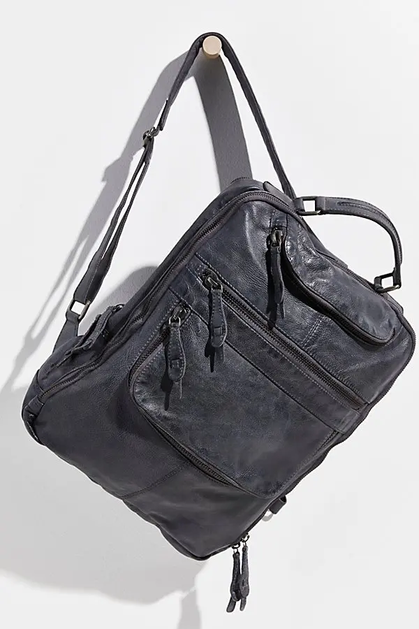 Free People East End Leather Backpack - Smoke