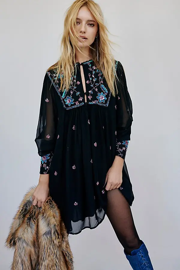 green emerald velvet dress Golden Sun Embroidered Long Dress E5485A2160  Agua de Coco