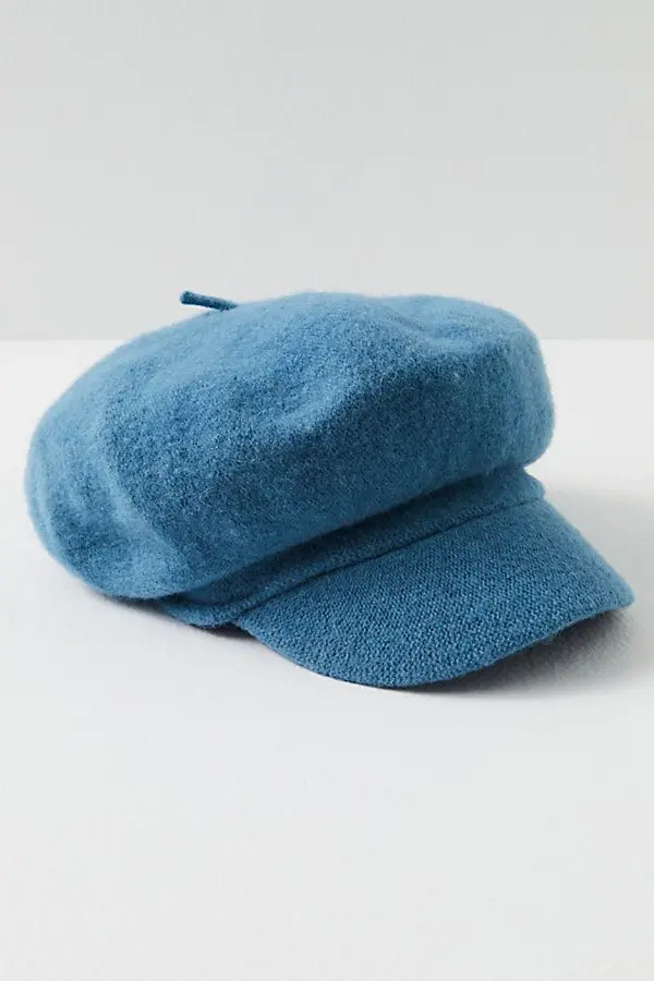 Free People Phoebe Slouchy Lieutenant Cap - Blue Slate