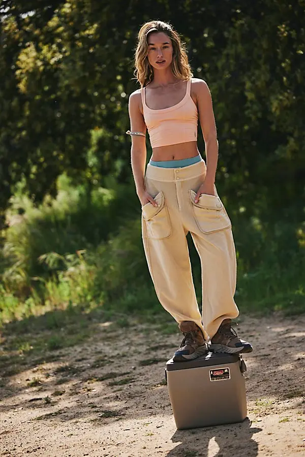 Free People Timko Pants - Pacific Sand