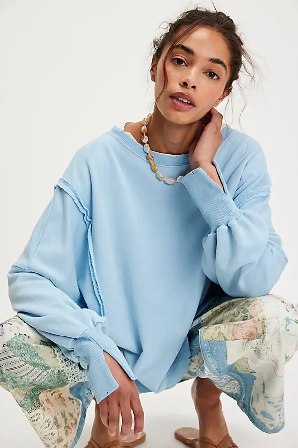 Free People We The Free Camden Pullover - Dream Blue