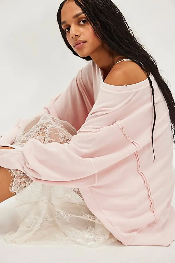 Free People We The Free Camden Sweatshirt - Lilac Bloom