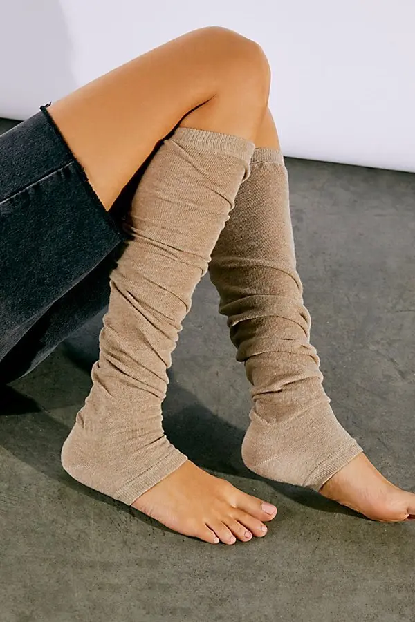 AREBESK Vintage Leg Warmers - Taupe
