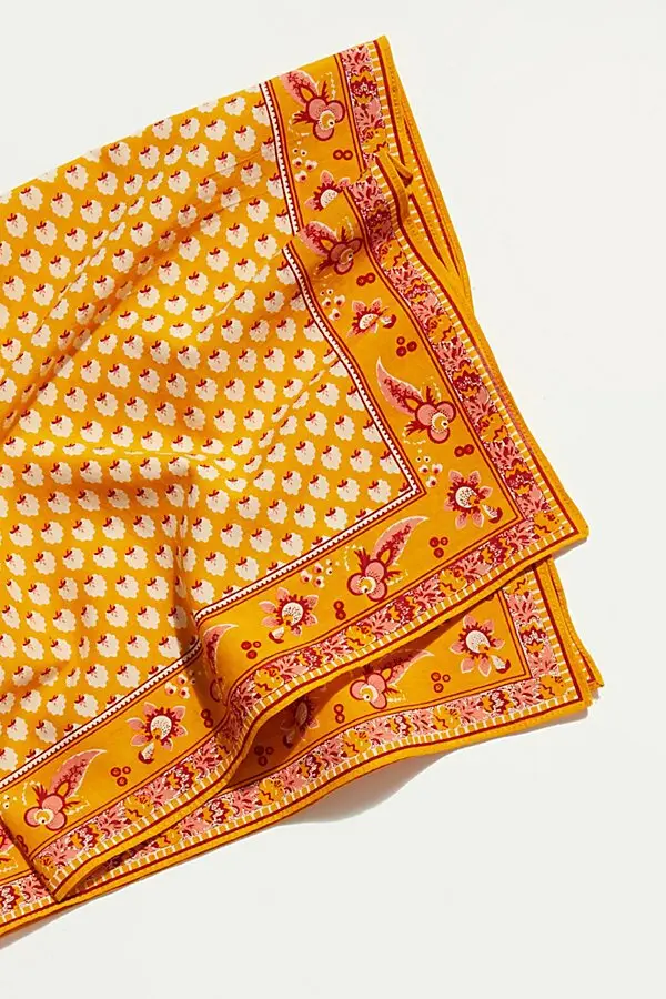 Free People Lotus Paisley Print Bandana - Caramel Combo