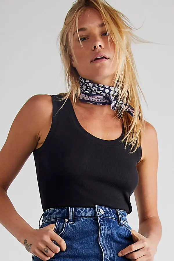 Free People Lotus Paisley Print Bandana - Indigo