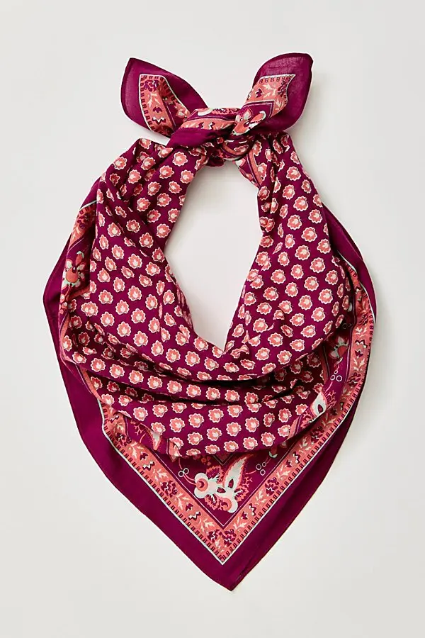 Free People Lotus Paisley Print Bandana - Punch