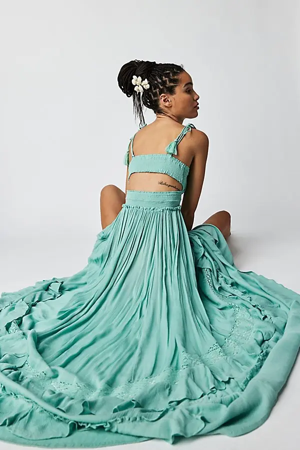 Free People Santa Maria Maxi Dress - Mountain Green