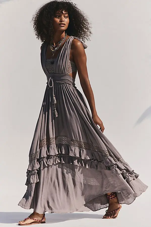 Free People Santa Maria Maxi Dress - Satellite Sky