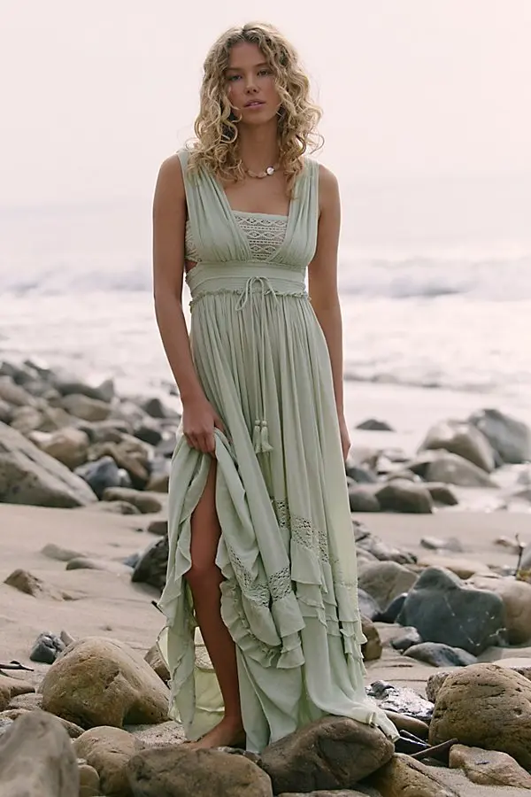 Free People Santa Maria Maxi Dress - Soft Mint