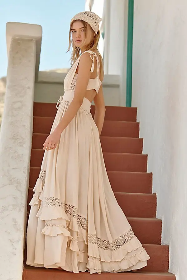 santa maria maxi dress green Baltic Born Womens Aita Maxi Dress | Green + Ivory Floral main image 0