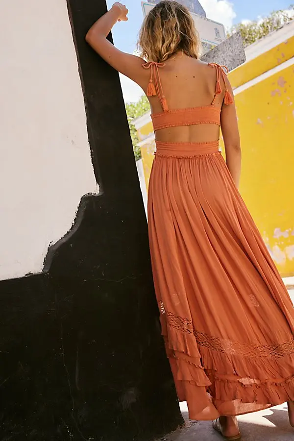 Free People Santa Maria Maxi Dress - Sun Bake