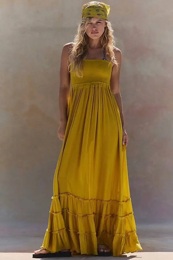 Free People Extratropical Maxi Dress - Yellow Jasmine
