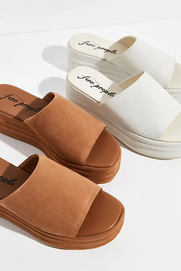Free People Harbor Flatform Sandals - Tan