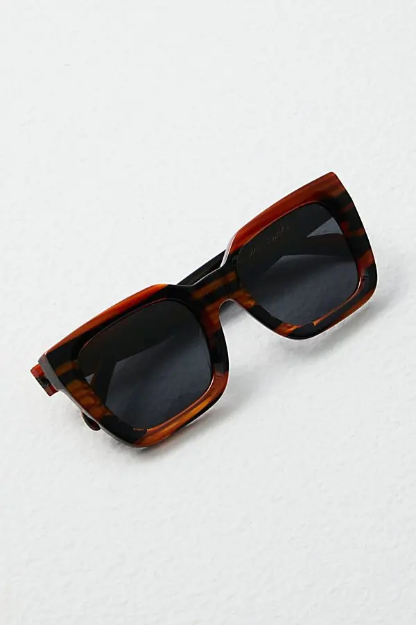 Free People Alden Oversized Square Sunglasses - Brown  display picture 1