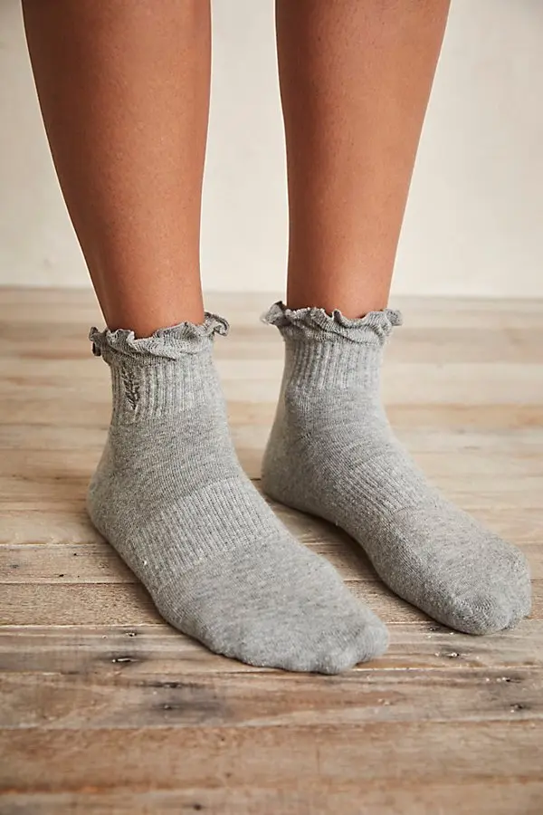 Free People Classic Ruffle Socks - Red