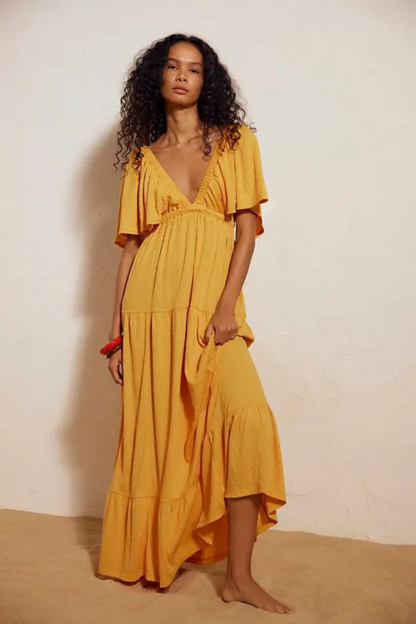 Free People La La Maxi Dress - Golden Pollen