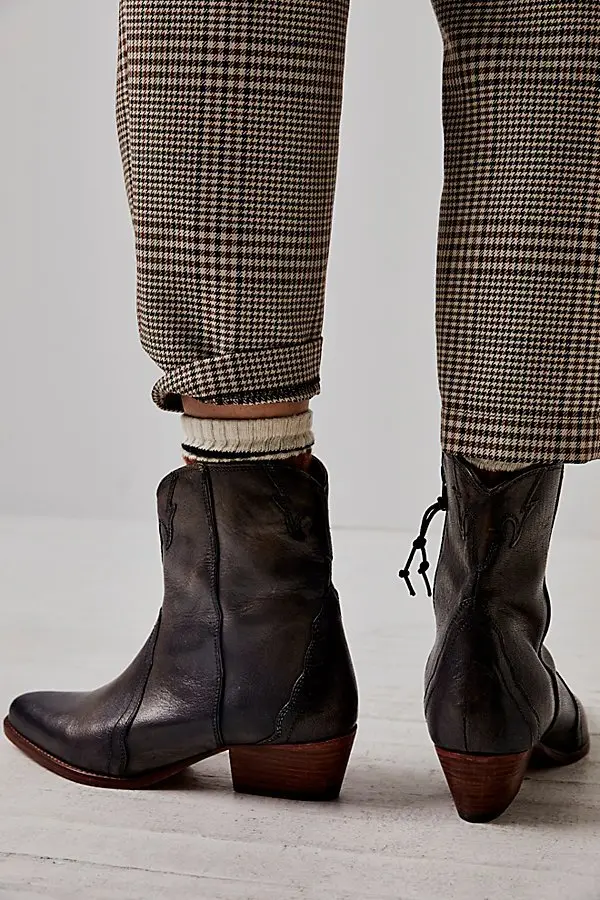 Free People Western Ankle Boots - Carbon