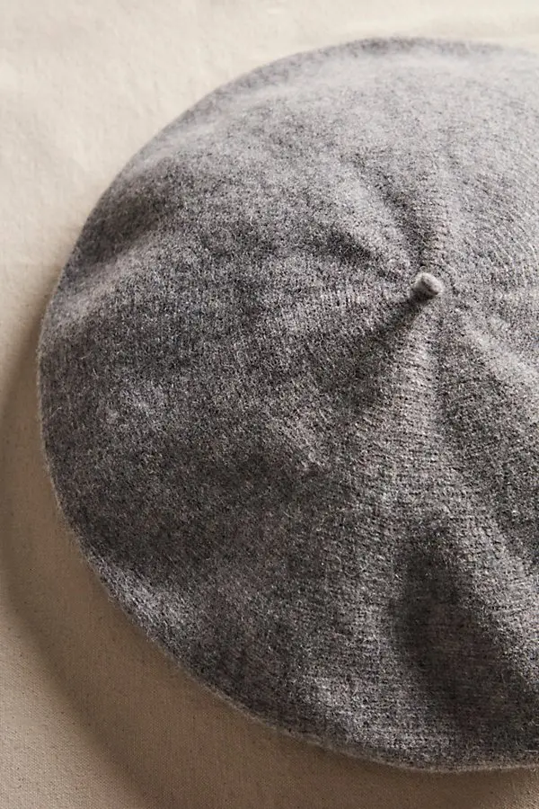 Free People Margot Slouchy Beret - Grey Marl