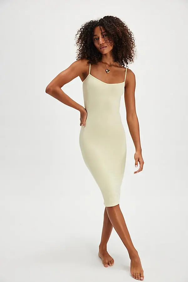 Free People Intimately Tea Length Slip - Butter