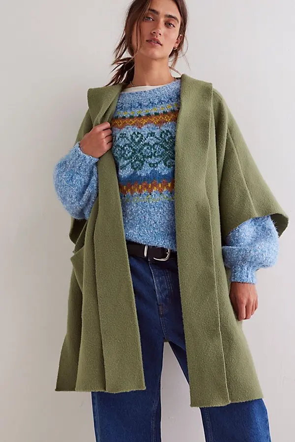 Free People All I Need Cozy Hooded Duster - Norwegian Woods