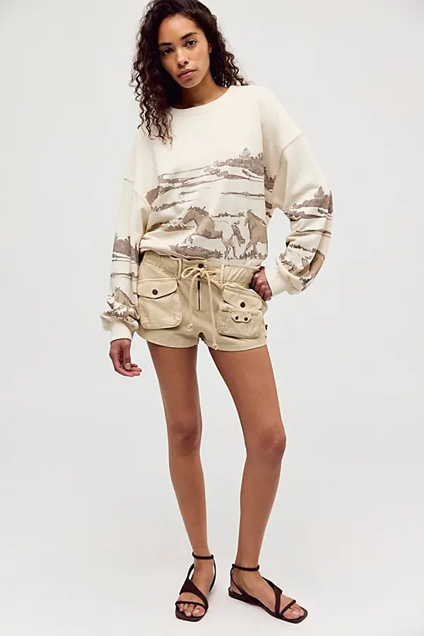 Daydreamer Running Horses Graphic Crewneck