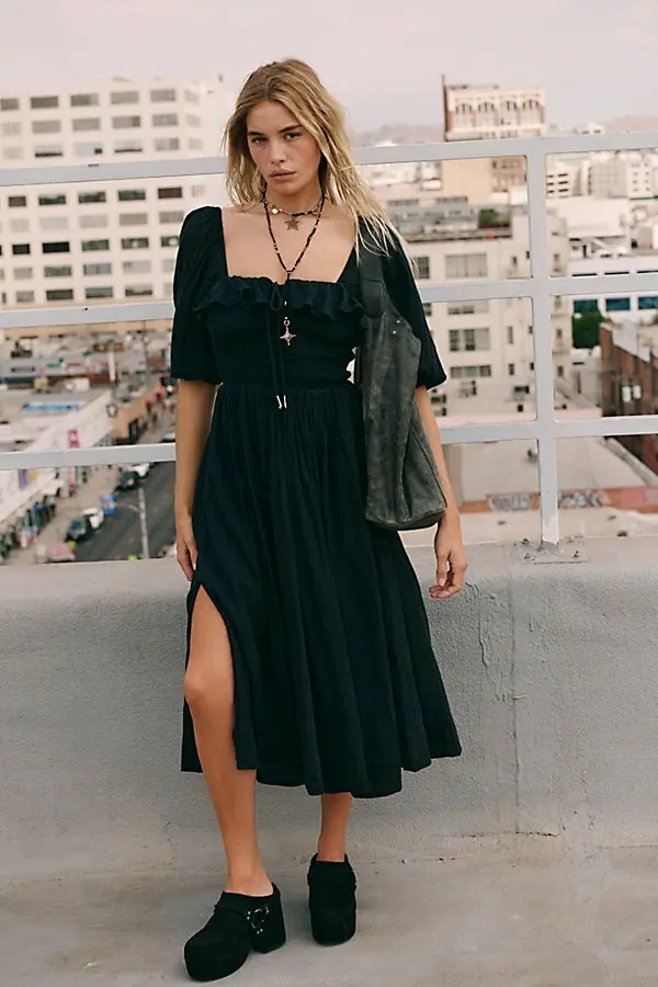 Free People Oasis Midi Dress - Black