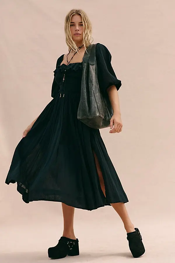 Free People Oasis Midi Dress - Black