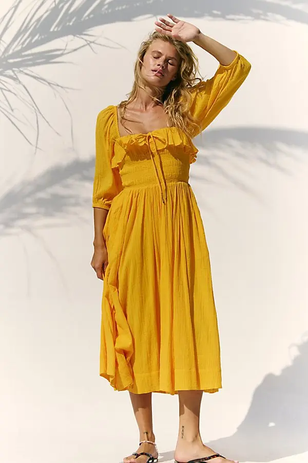 Free People Oasis Midi Dress - Ripe Mango
