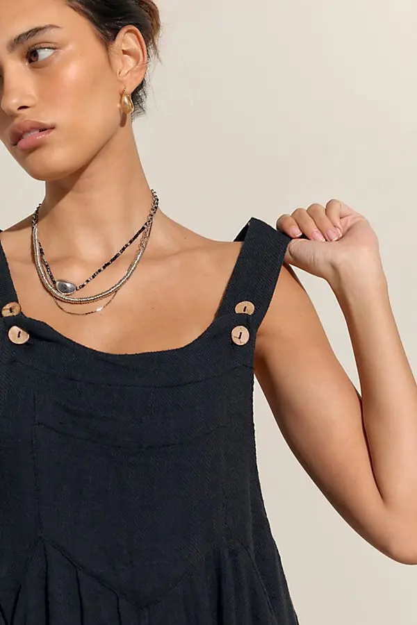 Free People Sun-drenched Overalls - Black