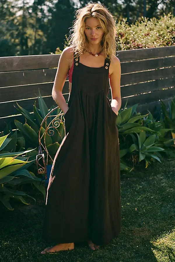 Free People Sun-drenched Overalls - Chocolate Torte