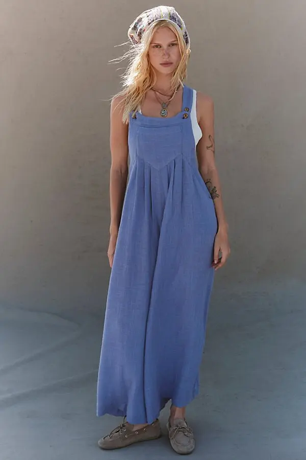 Free People Sun-drenched Overalls - Flourished Lavender
