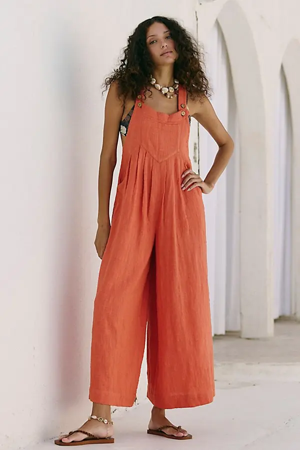 Free People Sun-drenched Overalls - Spice Route