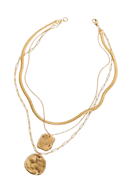 Free People Oversized Coin Layered Necklace - Gold