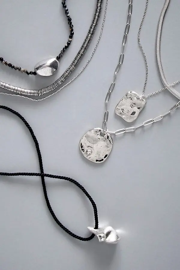 Free People Oversized Coin Layered Necklace - Silver