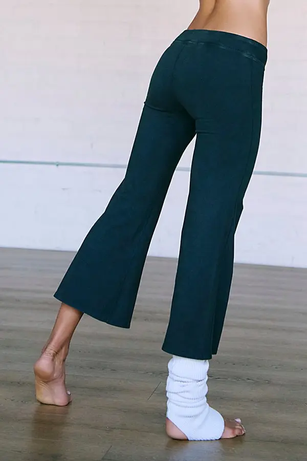 Free People Hot Shot Crop Flare Pants - Black