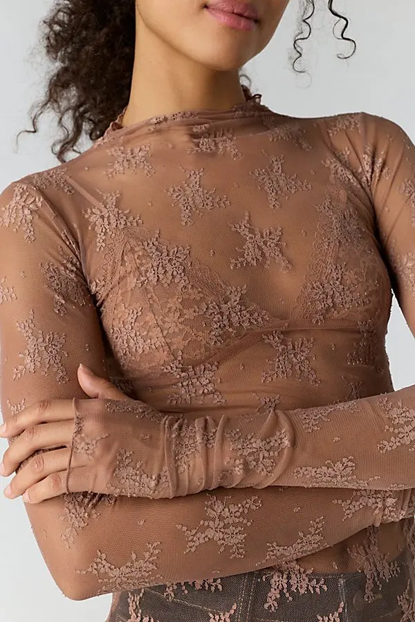 Free People Lady Lux Layering Top - Chocolate Malt