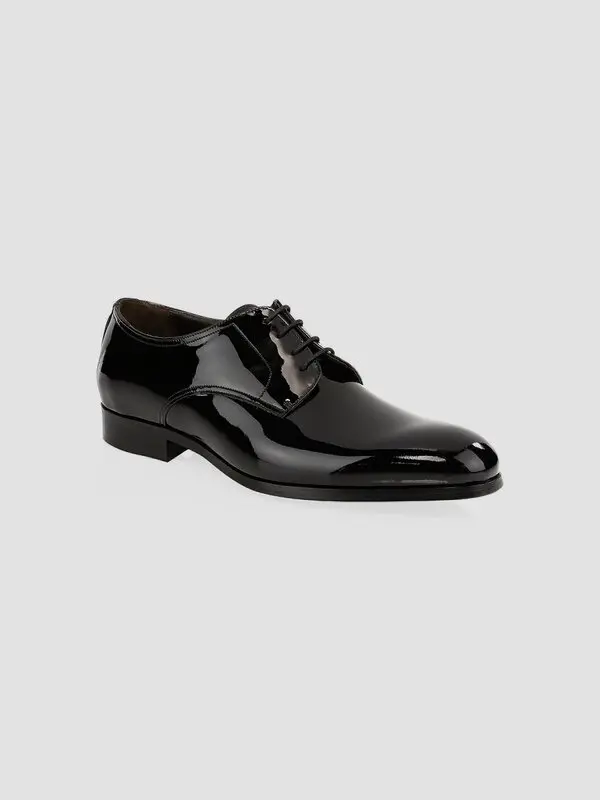 To Boot New York Aalborg Lace-up Patent Leather Derby Shoes - Vernice Nero