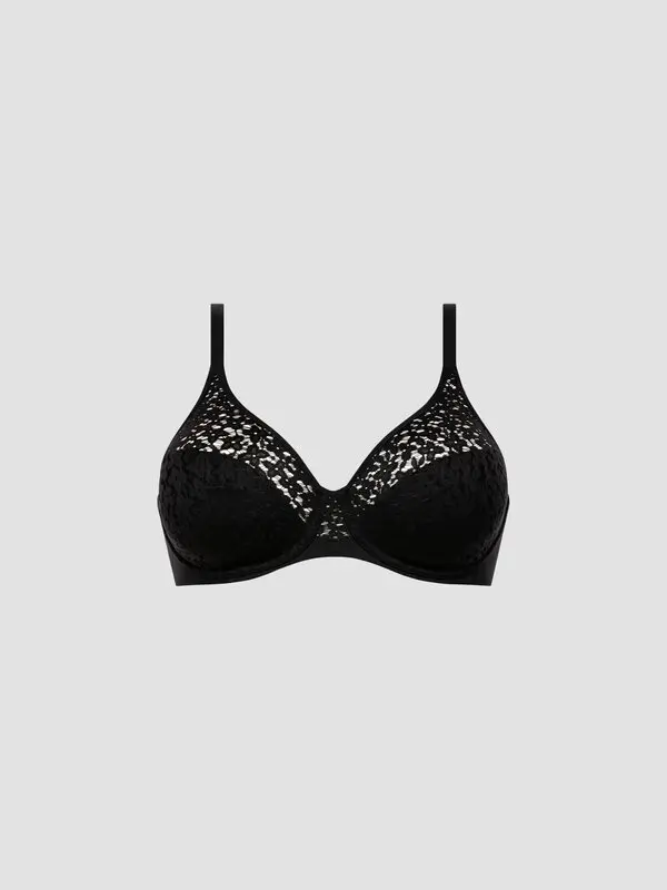 Chantelle Norah Full Coverage Molded Stretch Lace Bra - Black