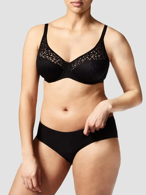 Chantelle Norah Full Coverage Molded Stretch Lace Bra - Black