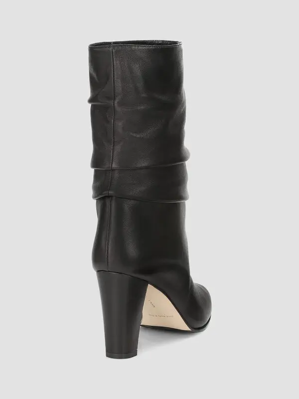 Manolo Blahnik Calasso 90mm Ruched Leather Boots