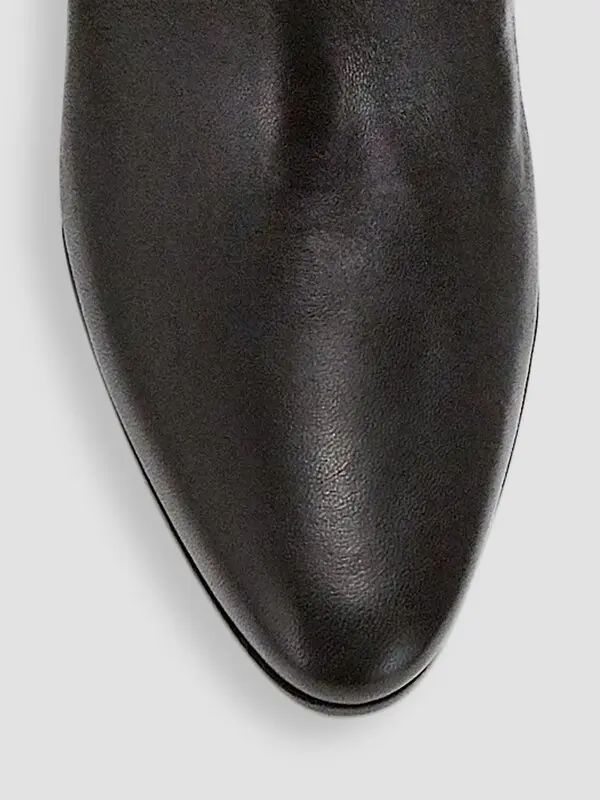 Manolo Blahnik Calasso 90mm Ruched Leather Boots